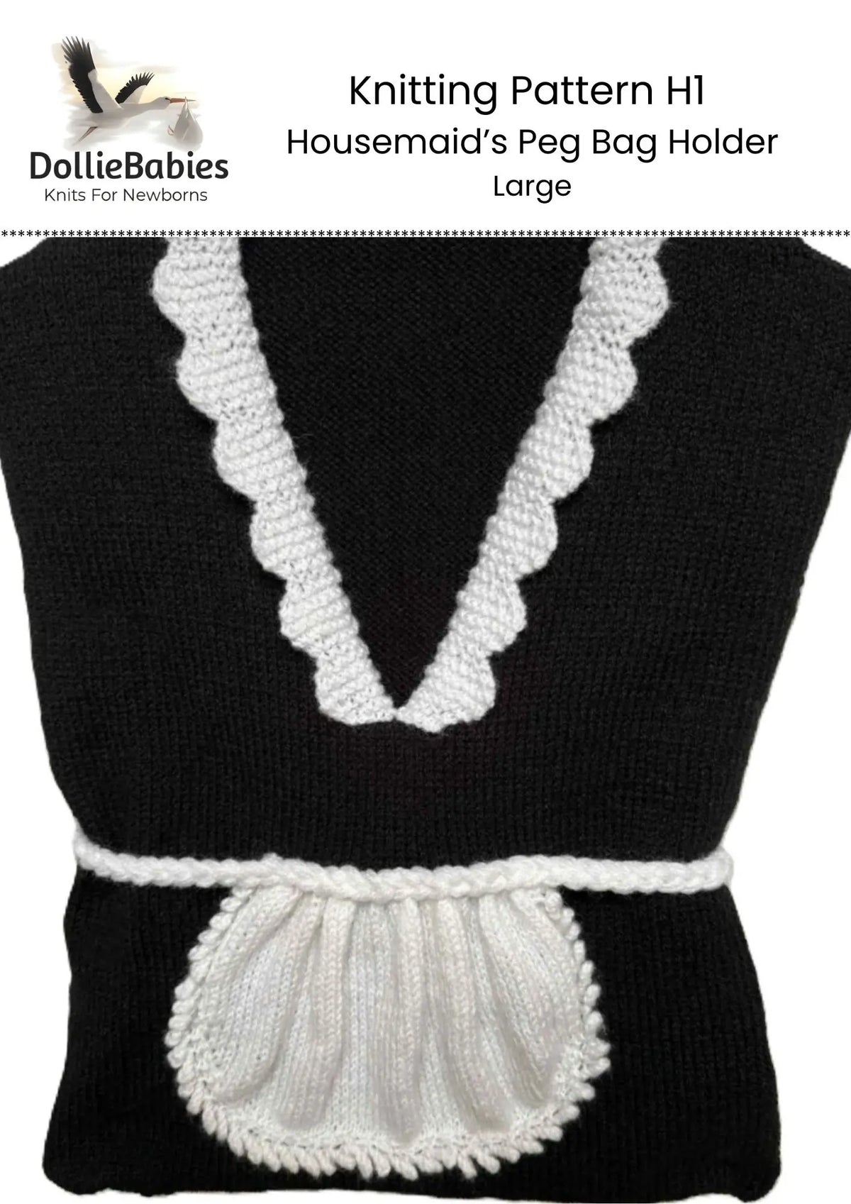 Housemaids Peg Bag Holder Knitting Pattern PDF H1 - DollieBabies