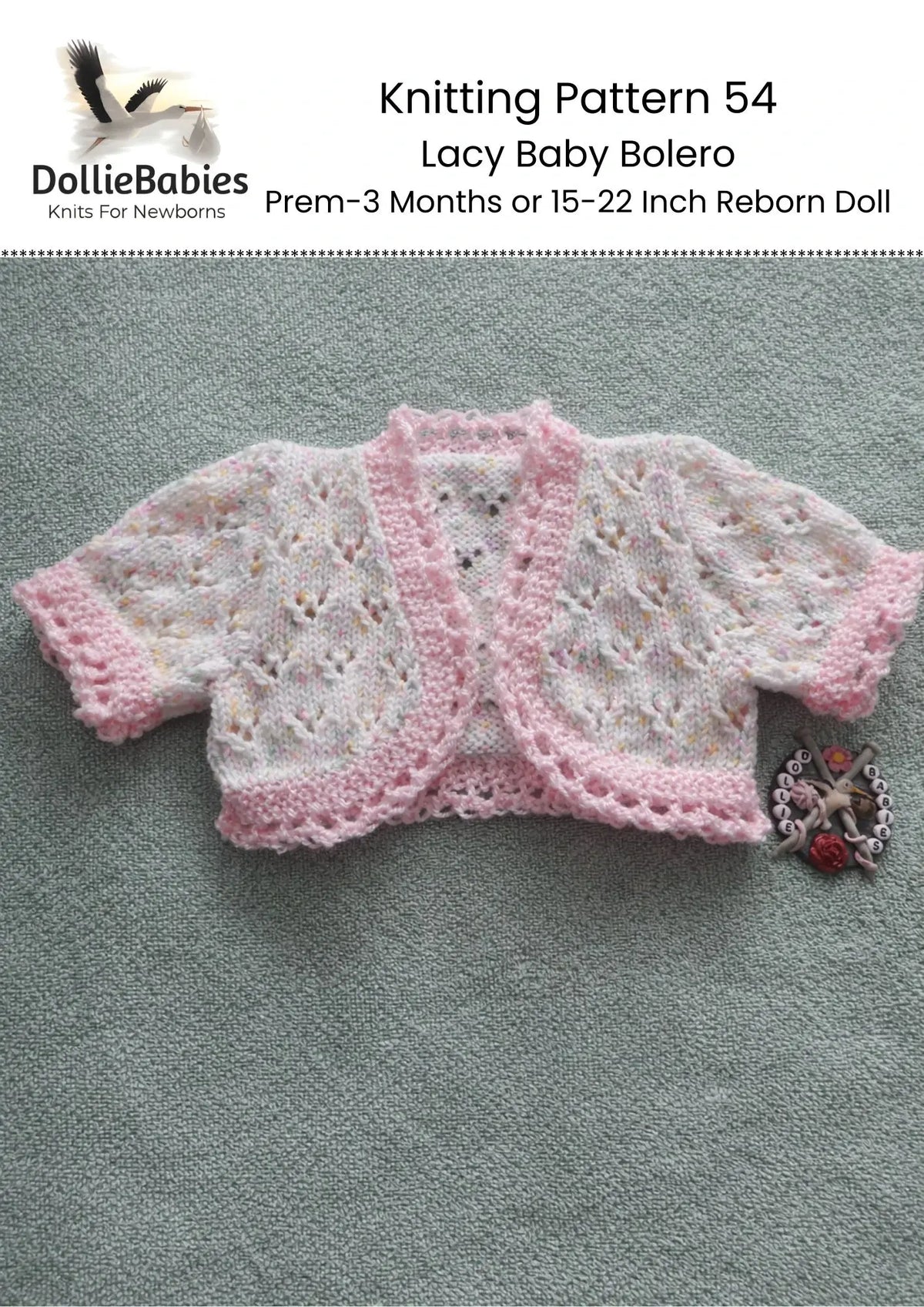 Lacy Baby Bolero Knitting Pattern PDF 54 - DollieBabies
